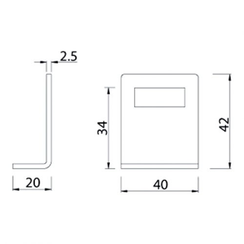 T250S-13 • Satin Stainless • Angled Cubicle Keeper To Suit 13mm Thick ...