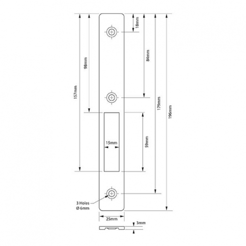 52FP222 • Satin Aluminium • Flat Faceplate For Euro Cylinder Hookbolt ...