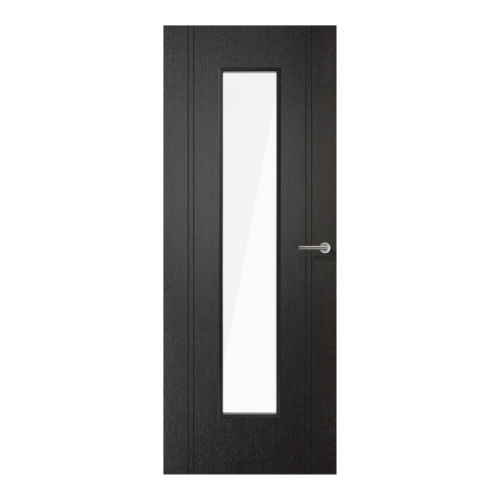 LPD Internal Prefinished Black Laminate Monaco Doors [Clear Glass]