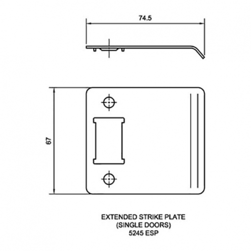 5245-ESP • Extended Strike Plate For Deadlatch