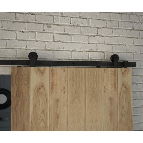 Luna Top Mounted Rustic Black Single Track Up To 100kg Door Leaf